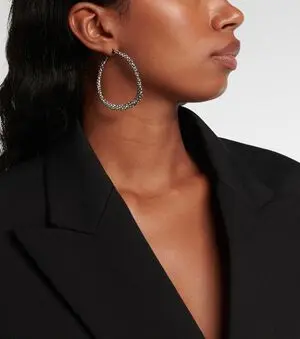 Valentino Garavani Shadowshine Embellished Hoop Earrings - Silver