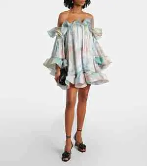 Zimmermann Orchid 85 Patent Leather Wedge Sandals