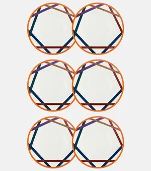 Missoni Nastri Set Of 6 Dinner Plates - Multicoloured