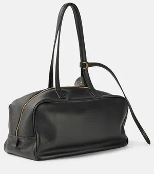 Balenciaga Medium Leather Bowling Bag - Black