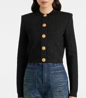 Balmain Pb Labyrinth Lamé Cardigan