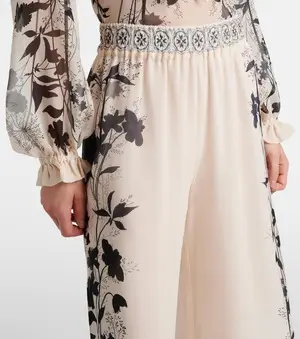 La DoubleJ Printed Silk Palazzo Pants