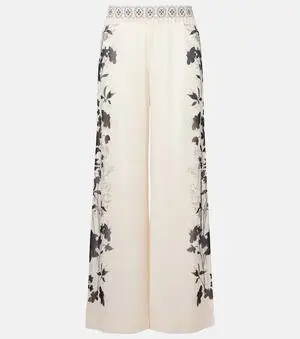 La DoubleJ Printed Silk Palazzo Pants - Multicoloured