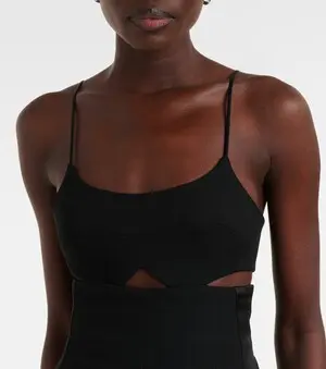 Victoria Beckham Cami Cutout Crepe Satin Jumpsuit
