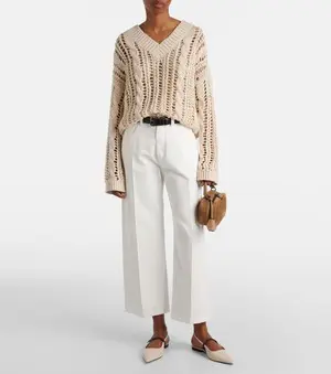 Brunello Cucinelli Mid-rise Wide-leg Jeans - White