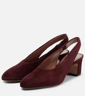 Paris Texas Lavinia 50 Suede Slingback Pumps - Red