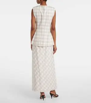 Simkhai Calliope Gingham Vest - Beige