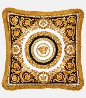 Versace Crete De Fleur Silk Cushion - Multicoloured