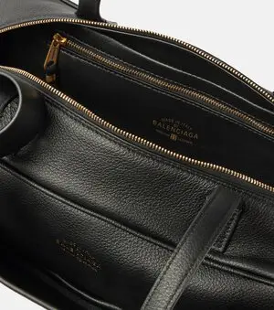 Balenciaga Carrie Small Leather Bowling Bag - Black