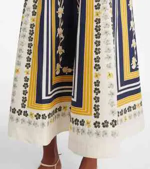 La DoubleJ Printed Cotton Poplin Midi Skirt - Multicoloured