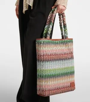 Missoni Zigzag Leather-trimmed Large Tote Bag