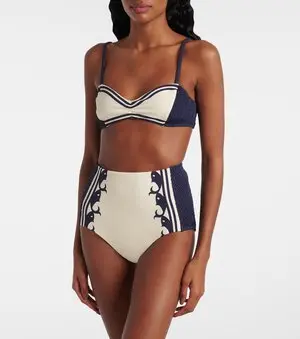 ALEMAIS Alémais Marine Smocked Bikini Top