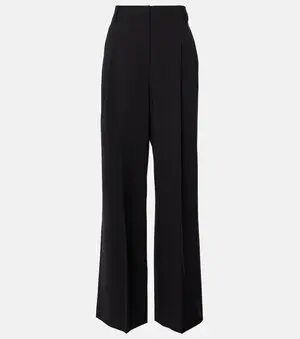 Brunello Cucinelli Wool-blend Wide-leg Trousers - Black