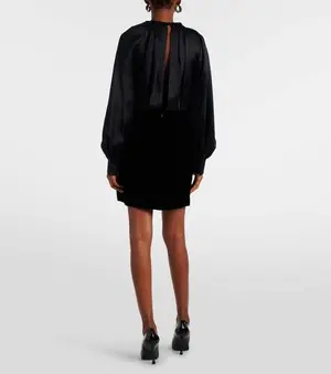 Max Mara Zarella Velvet And Satin Minidress