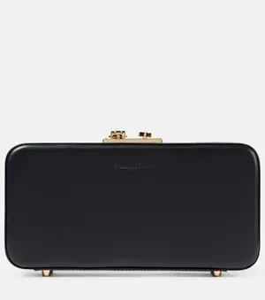 GIANVITO ROSSI Valì Leather Clutch - Black