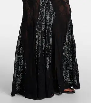 Norma Kamali Semi-sheer Lace Gown
