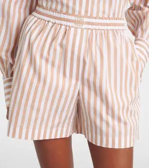 Brunello Cucinelli Striped Cotton And Silk Bermuda Shorts
