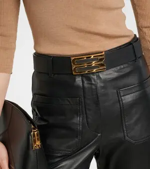 Victoria Beckham Jumbo Frame Leather Belt - Black