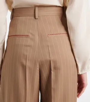 Victoria Beckham Pinstripe Virgin Wool Wide-leg Trousers