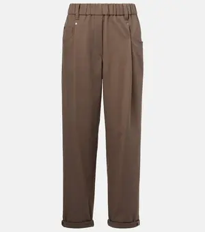 Brunello Cucinelli Cotton-blend Slim Pants
