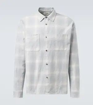 FRAME Checked Cotton Overshirt - Blue