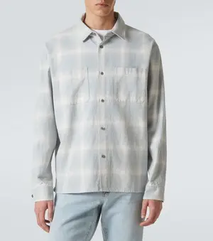 FRAME Checked Cotton Overshirt - Blue