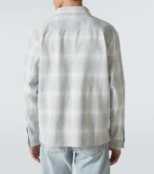 FRAME Checked Cotton Overshirt - Blue