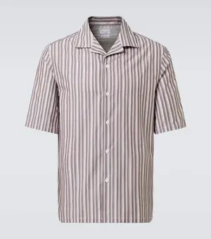 Brunello Cucinelli Striped Cotton Bowling Shirt