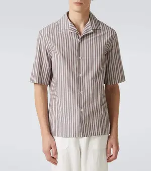 Brunello Cucinelli Striped Cotton Bowling Shirt