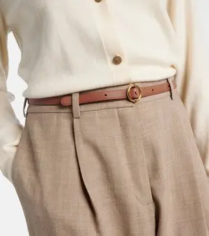 Loro Piana Helm Leather Belt - Brown