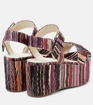 Missoni Julia Raschel Platform Sandals - Orange
