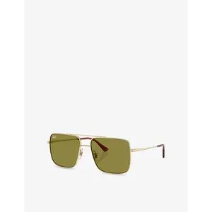 Ray-ban Square-frame Metal Sunglasses - Gold