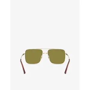 Ray-ban Square-frame Metal Sunglasses - Gold