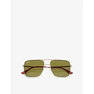 Ray-ban Square-frame Metal Sunglasses - Gold