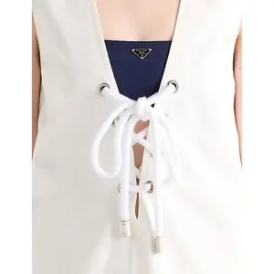 Prada Front-tie V-neck Mini Dress