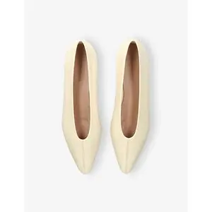 Bottega Veneta Sofia Flat Leather Ballerina Pumps - Bone