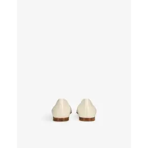 Bottega Veneta Sofia Flat Leather Ballerina Pumps - Bone