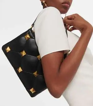 Valentino Garavani Roman Stud Quilted Leather Pouch