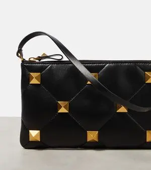 Valentino Garavani Roman Stud Quilted Leather Pouch