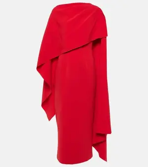 ROKSANDA Demetria Cape Effect Midi Dress - Red