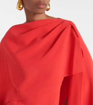 ROKSANDA Demetria Cape Effect Midi Dress - Red