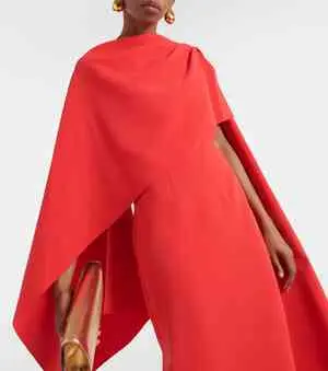 ROKSANDA Demetria Cape Effect Midi Dress - Red