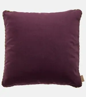 Etro Embroidered Cotton And Velvet Cushion - Multicoloured