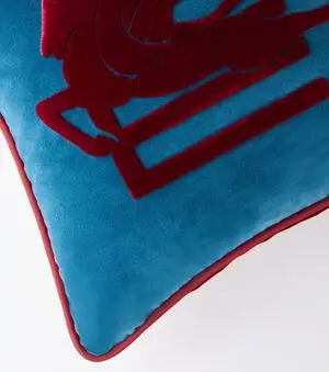 Etro Embroidered Cotton And Velvet Cushion - Multicoloured