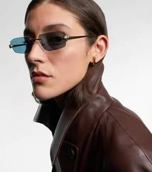 Cartier Panthere De Rectangular Sunglasses - Blue