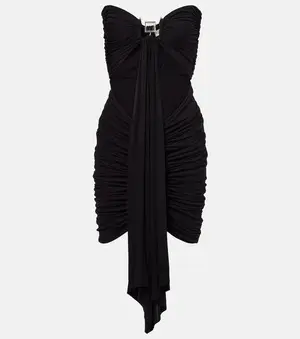 Christopher Esber Bezel Quartz Gathered Mini Dress - Black