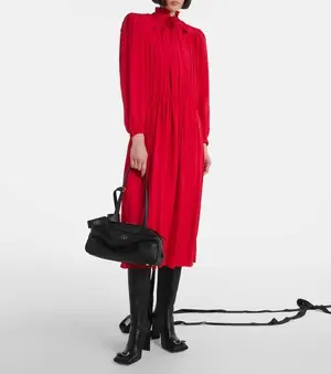 Balenciaga Carrie Small Leather Bowling Bag