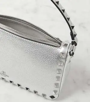 Valentino Garavani Rockstud Small Leather Crossbody Bag - Silver
