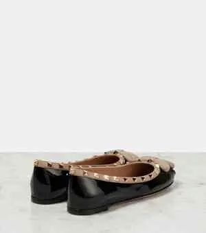 Valentino Garavani Rockstud Patent Leather Ballet Flats