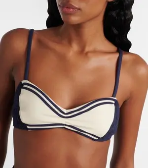 ALEMAIS Marine Smocked Bikini Top